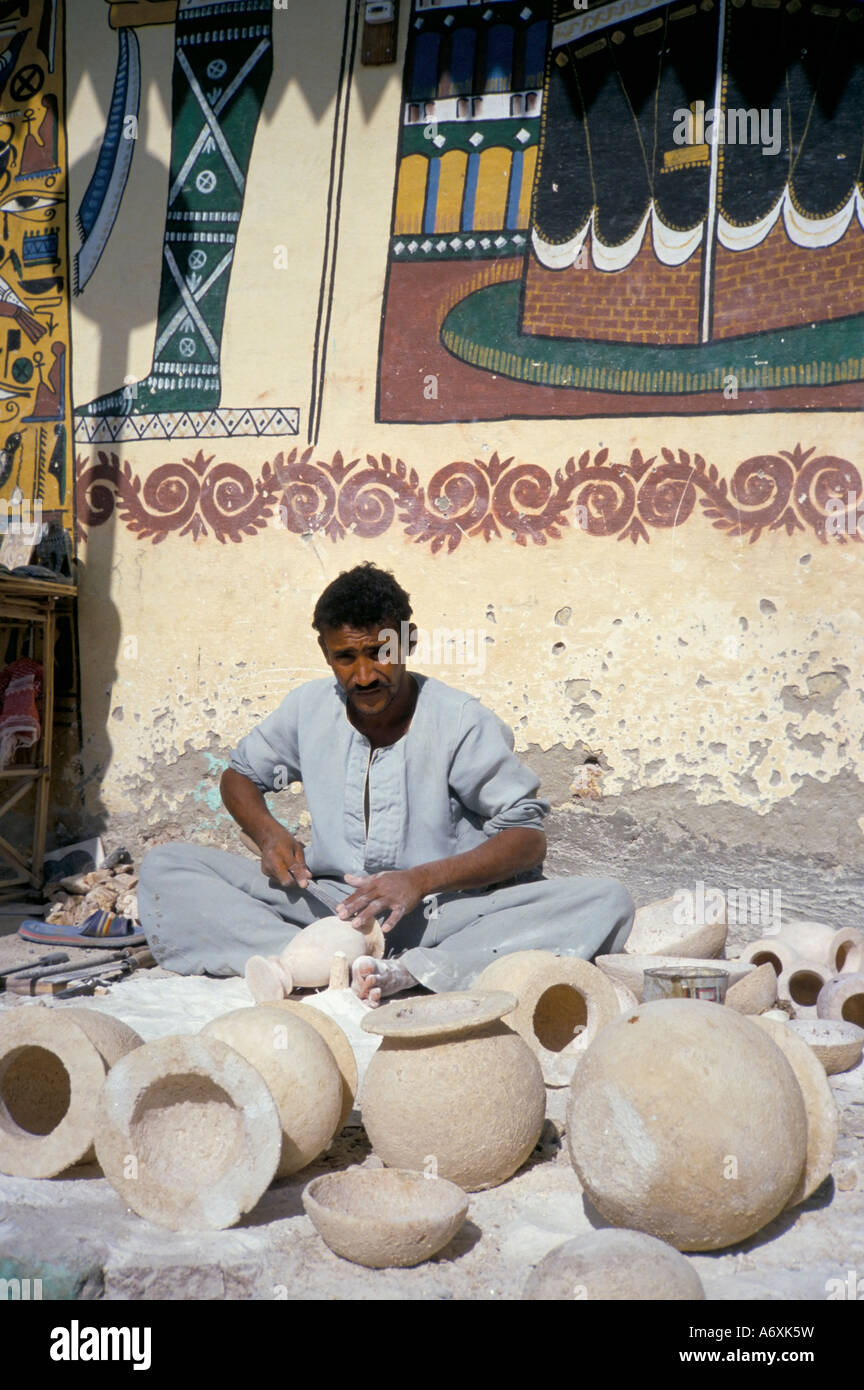 Man working alabaster Egypt North Africa Africa Stock Photo - Alamy