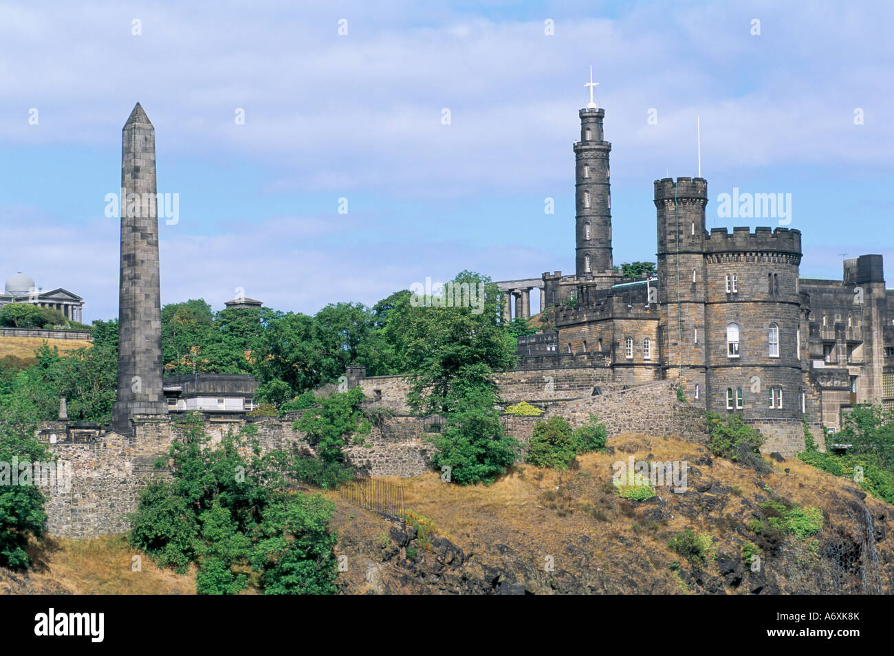 Calton Hill monuments Edinburgh Lothian Scotland United Kingdom Europe ...