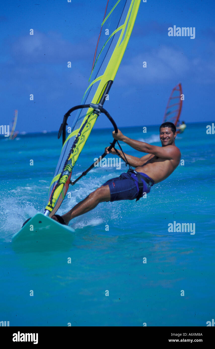 Caribbean, Aruba. Windsurfer Stock Photo - Alamy