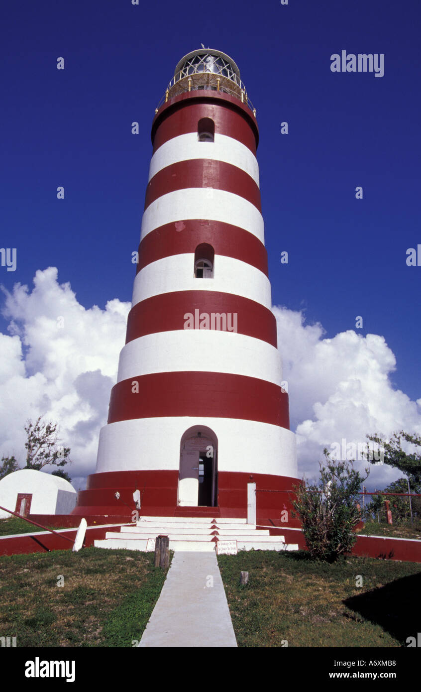 Caribbean, Bahamas, Elbow Cay. Candystripe lighthouse Stock Photo - Alamy