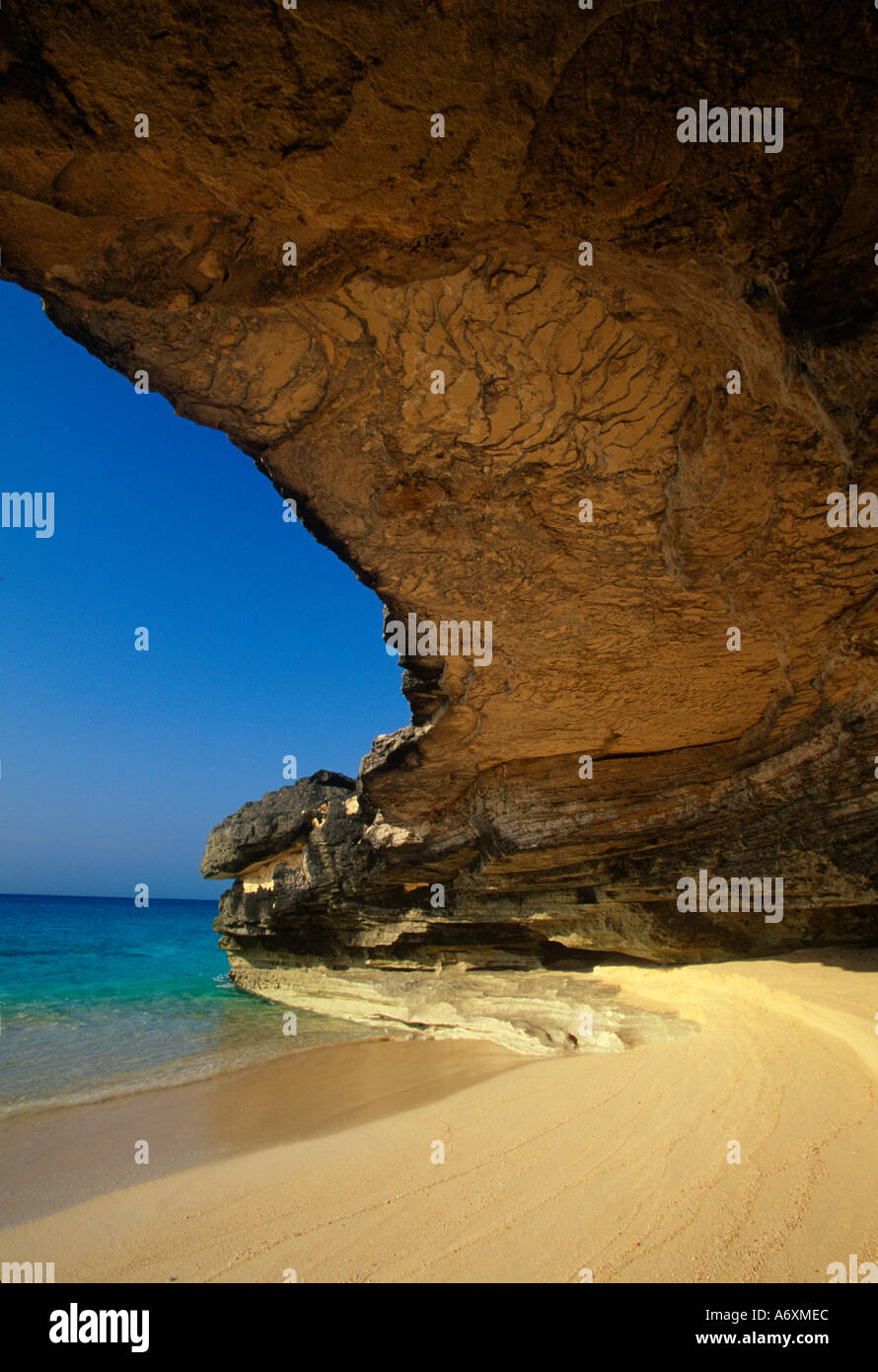 Cave at French Bay, San Salvador Island, Bahamas Stock Photo - Alamy