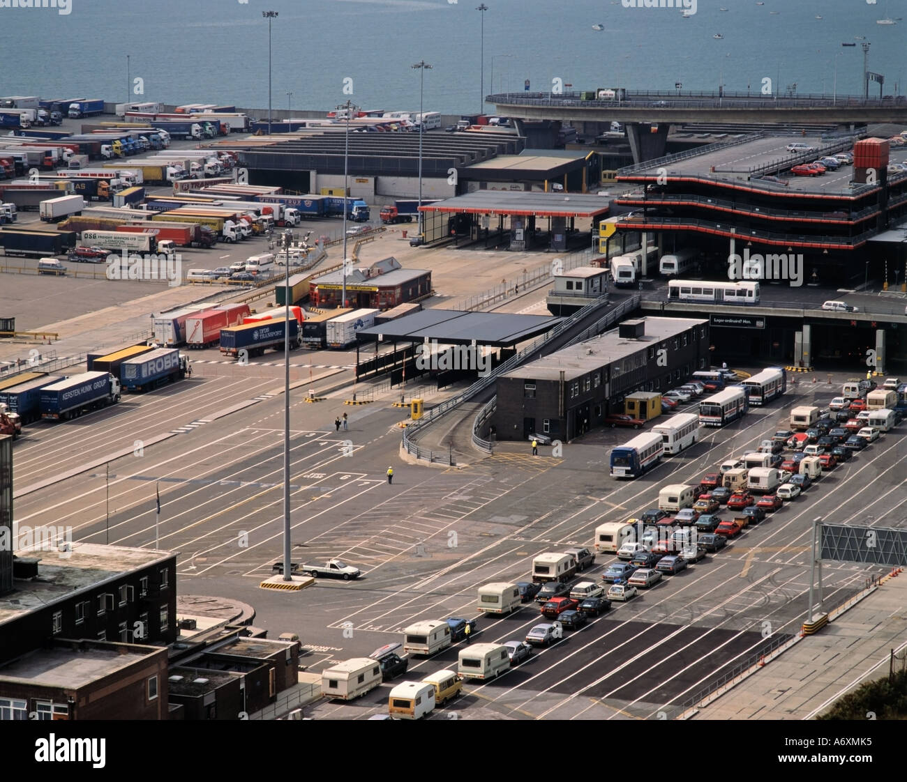 Vehicles Queuing Dover Ferry Port Kent England United Kingdom Stock ...