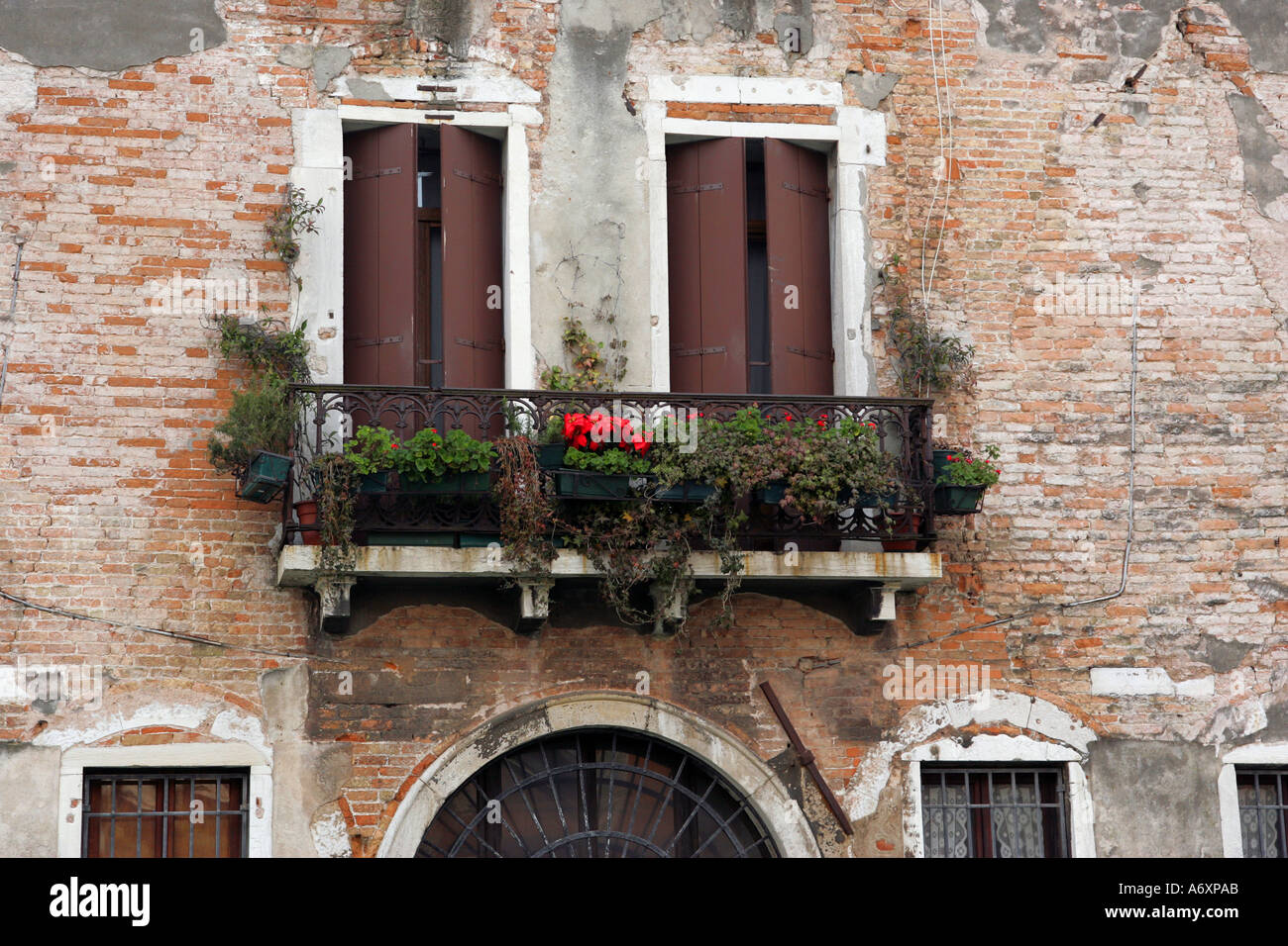 Balcony Windows by the Grand Canal Venice Italy Stock Photo - Alamy