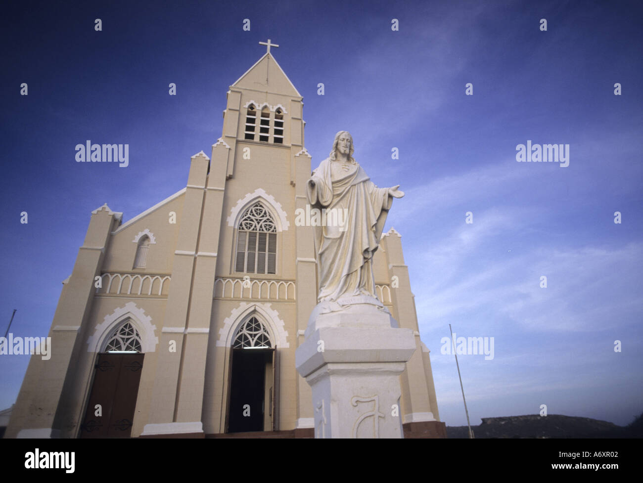 Statue Outside of Church in Curacao Stock Photo - Alamy