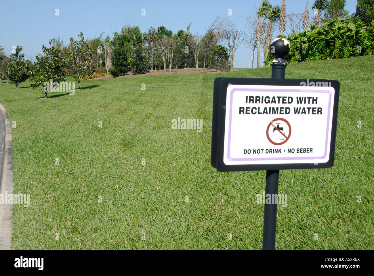Sign for Irrigated Water from Reclaimed Water near Kissimmee Orlando ...
