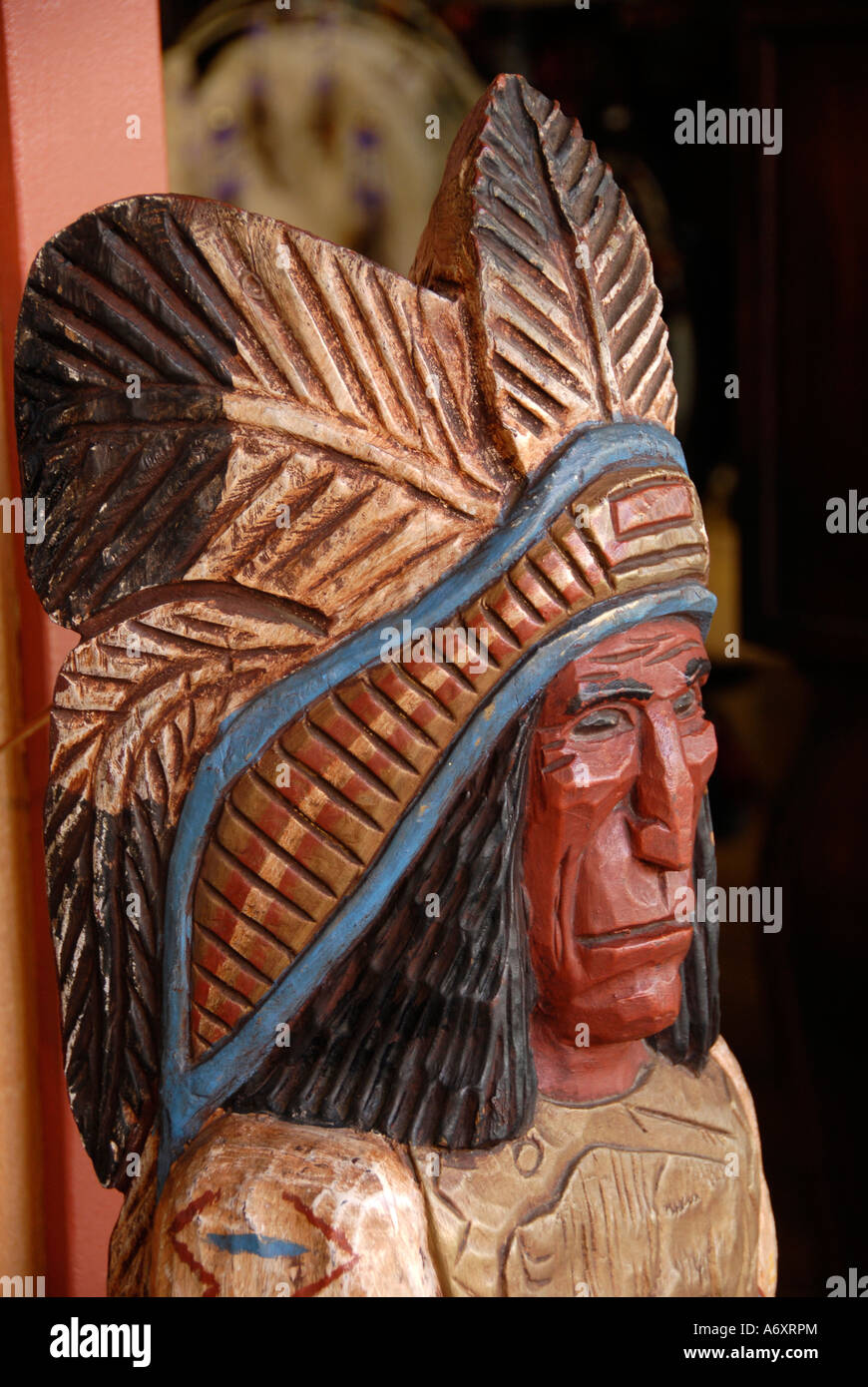 Carved Indian Display in Old Town Area at Kissimmee Orlando Disney ...