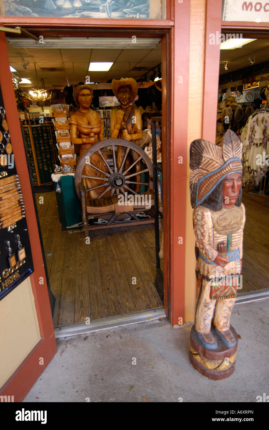 Carved Indian Display in Old Town Area at Kissimmee Orlando Disney ...