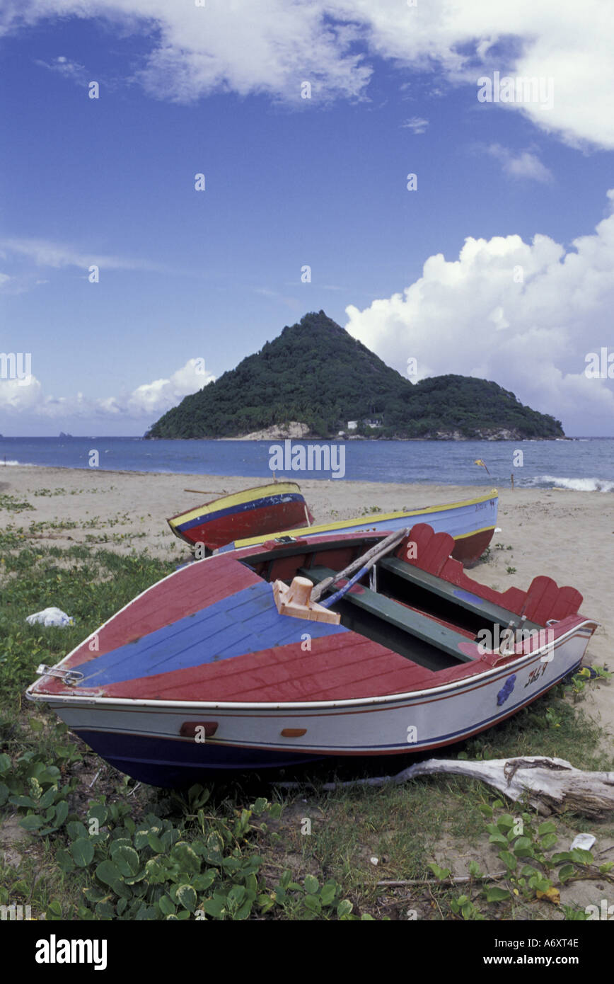 CARIBBEAN, Grenada, Colorful fishing boats on beach Stock Photo - Alamy