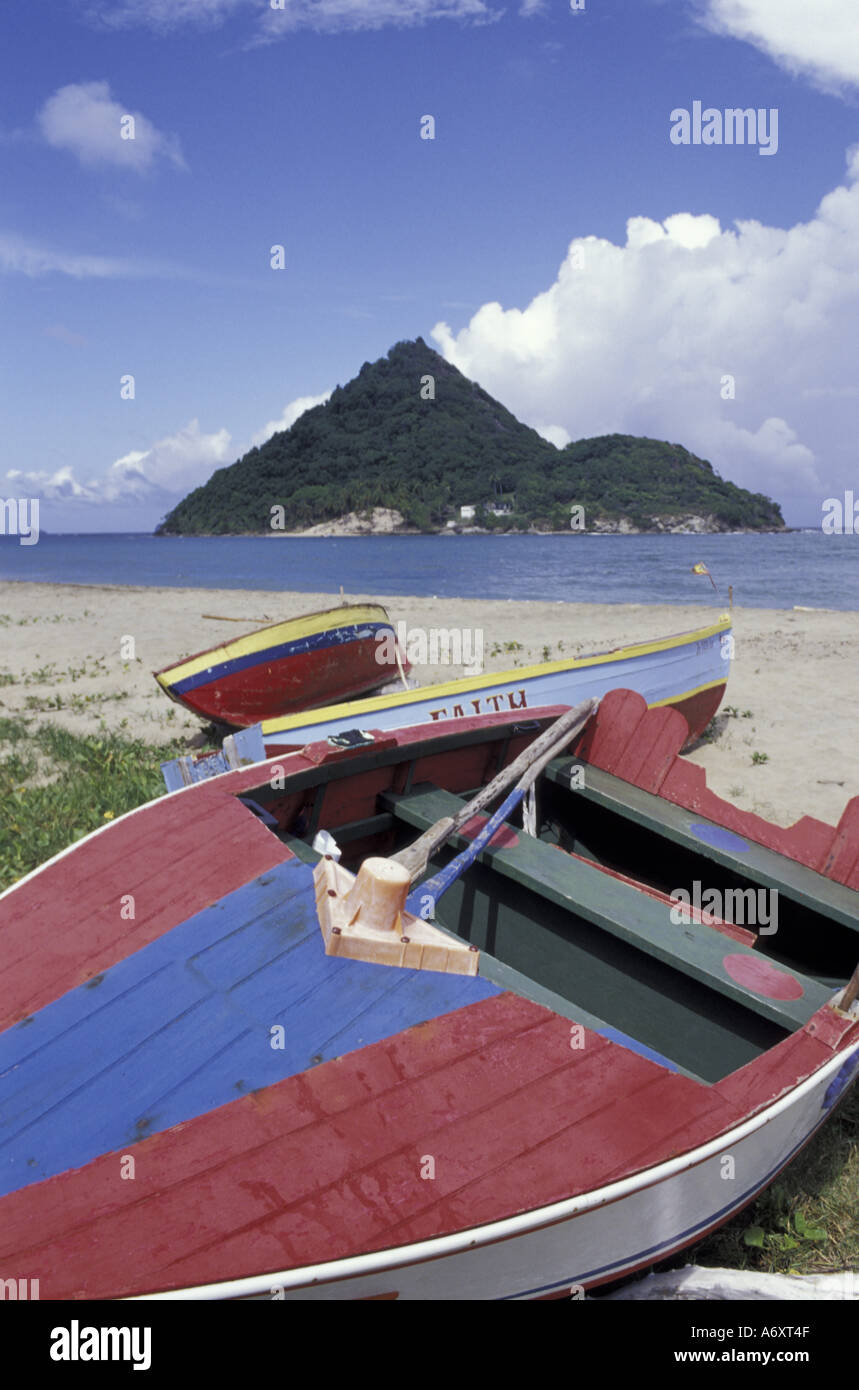 CARIBBEAN, Grenada, Colorful fishing boats on beach Stock Photo - Alamy