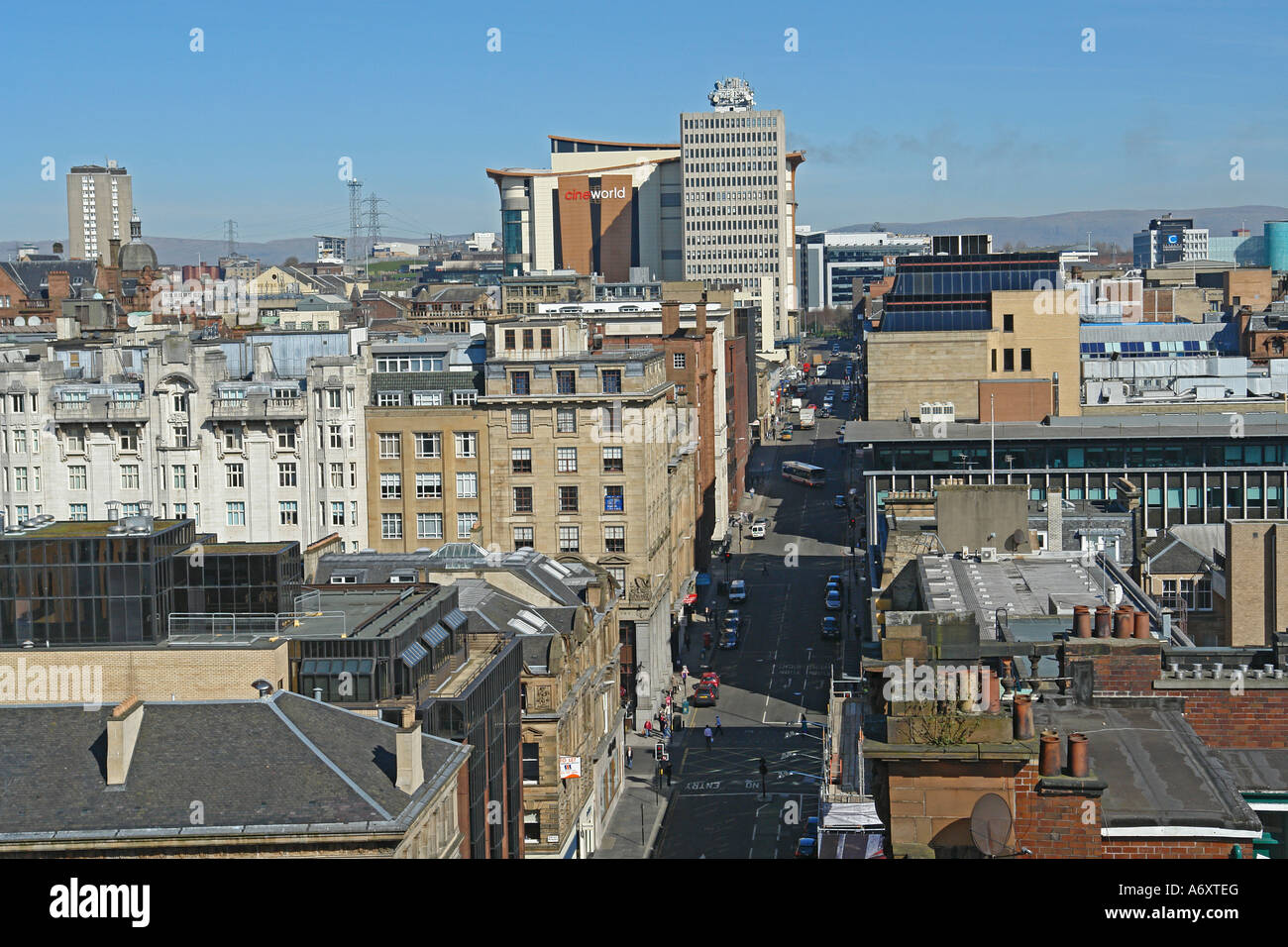 View up Mitchell Street towards West Nile Street in Central Glasgow ...