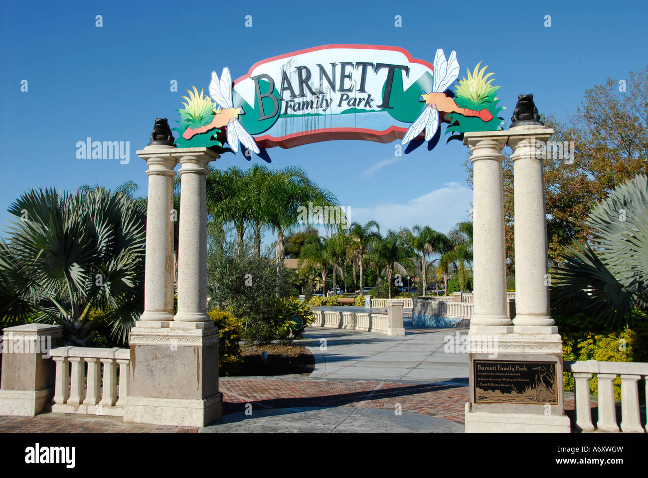 Barnett Family Park in downtown Lakeland Florida FL USA Stock Photo - Alamy