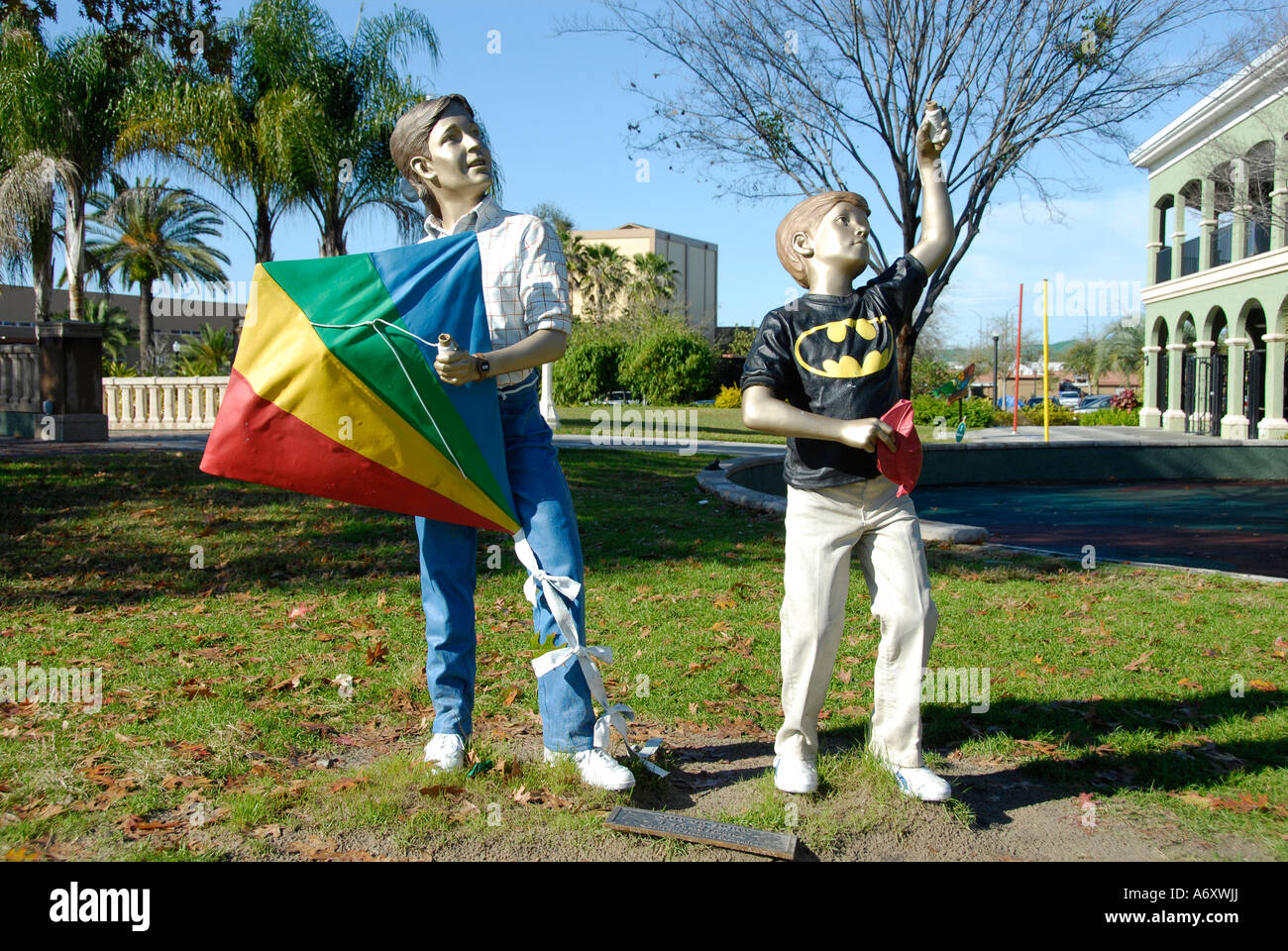 Statue named Out of Sight is of two brothers flying a kite in Barnett ...