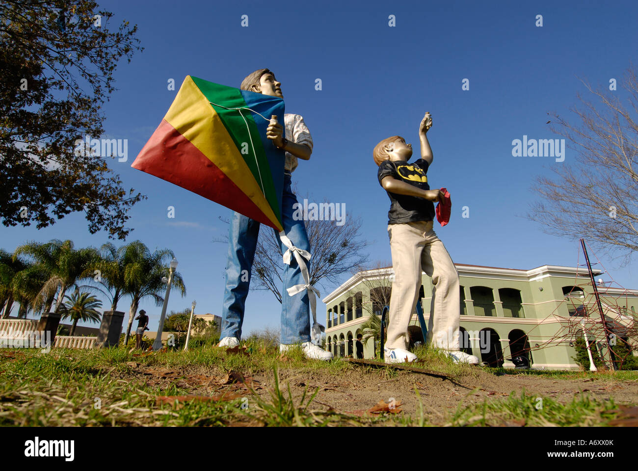 Statue named Out of Sight is of two brothers flying a kite in Barnett ...