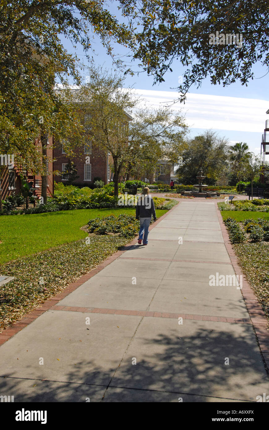 Student Walking Campus at Florida Southern College FSC at Lakeland ...