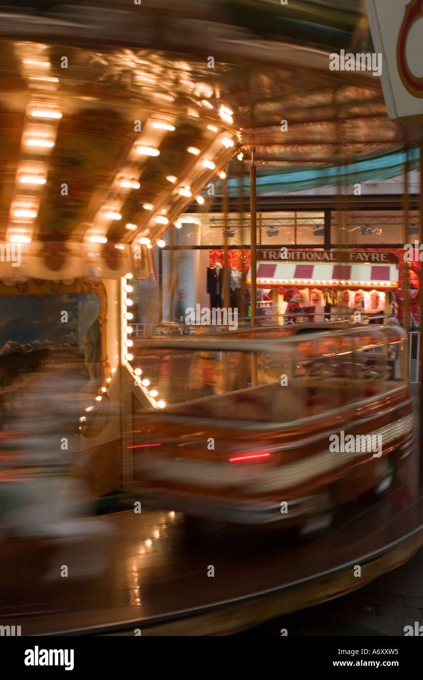Carousel ride at German funfair in Parliament Street York North ...