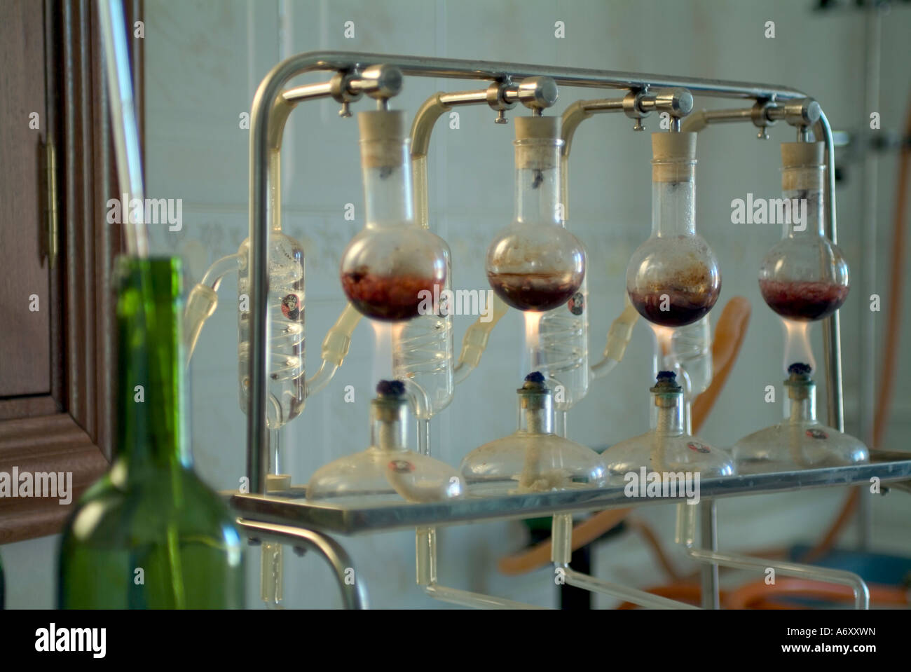 Testing wine with laboratory instruments Stock Photo - Alamy