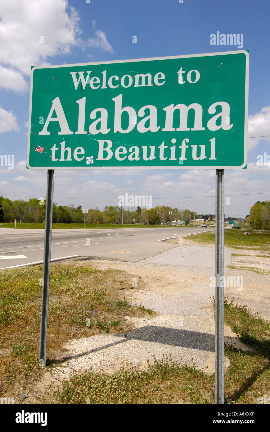 Welcome to Alabama the beautiful sign at the state line greeting ...