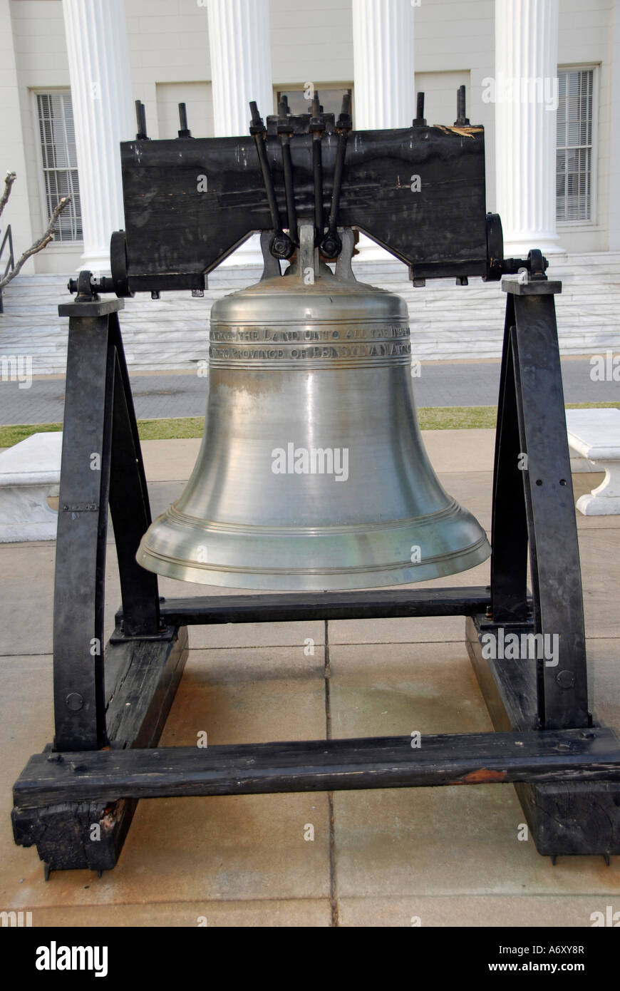 Replica of the Liberty Bell in front of the Historic State Capitol ...