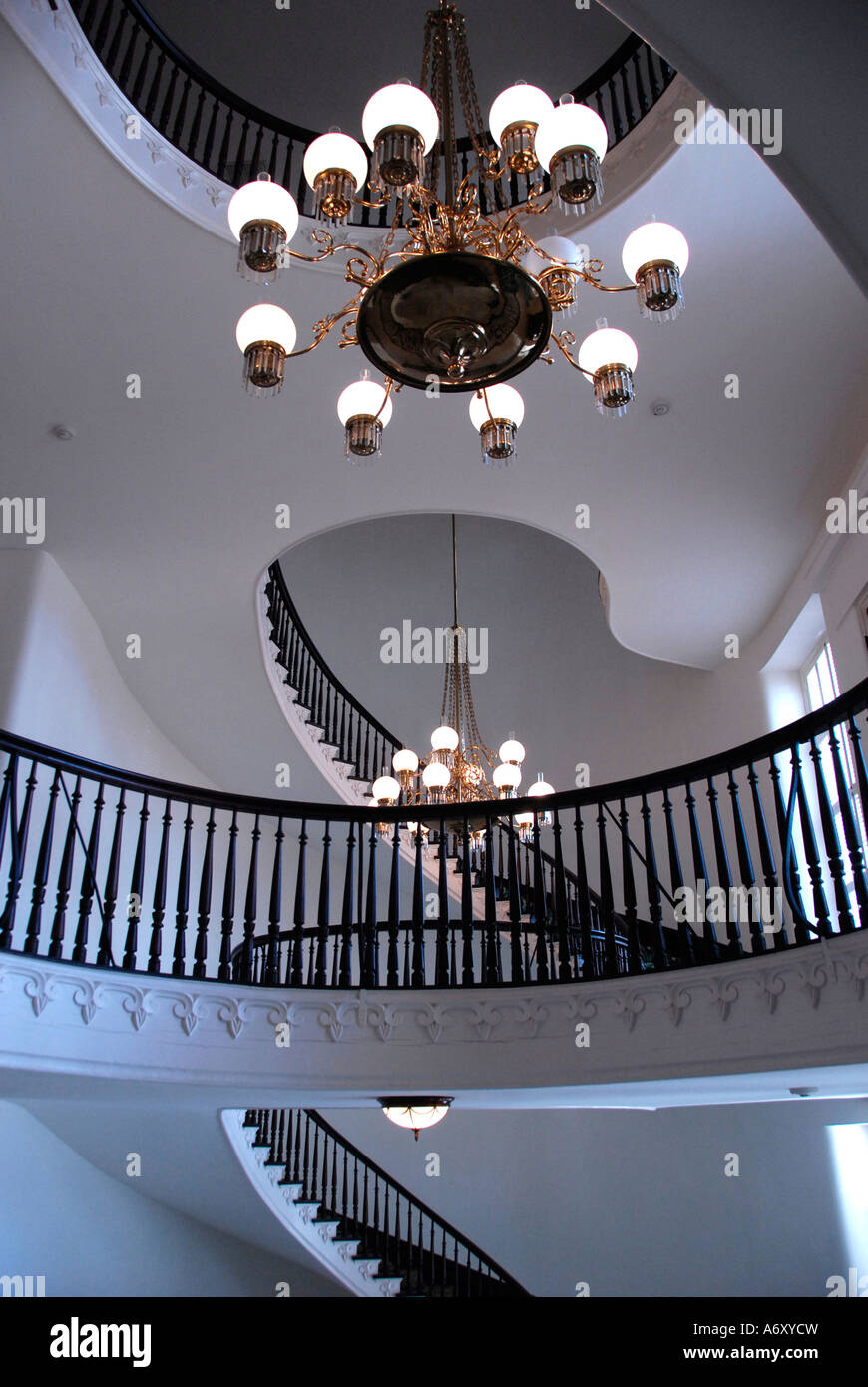 Winding spiral staircase in the Historic State Capitol building located ...