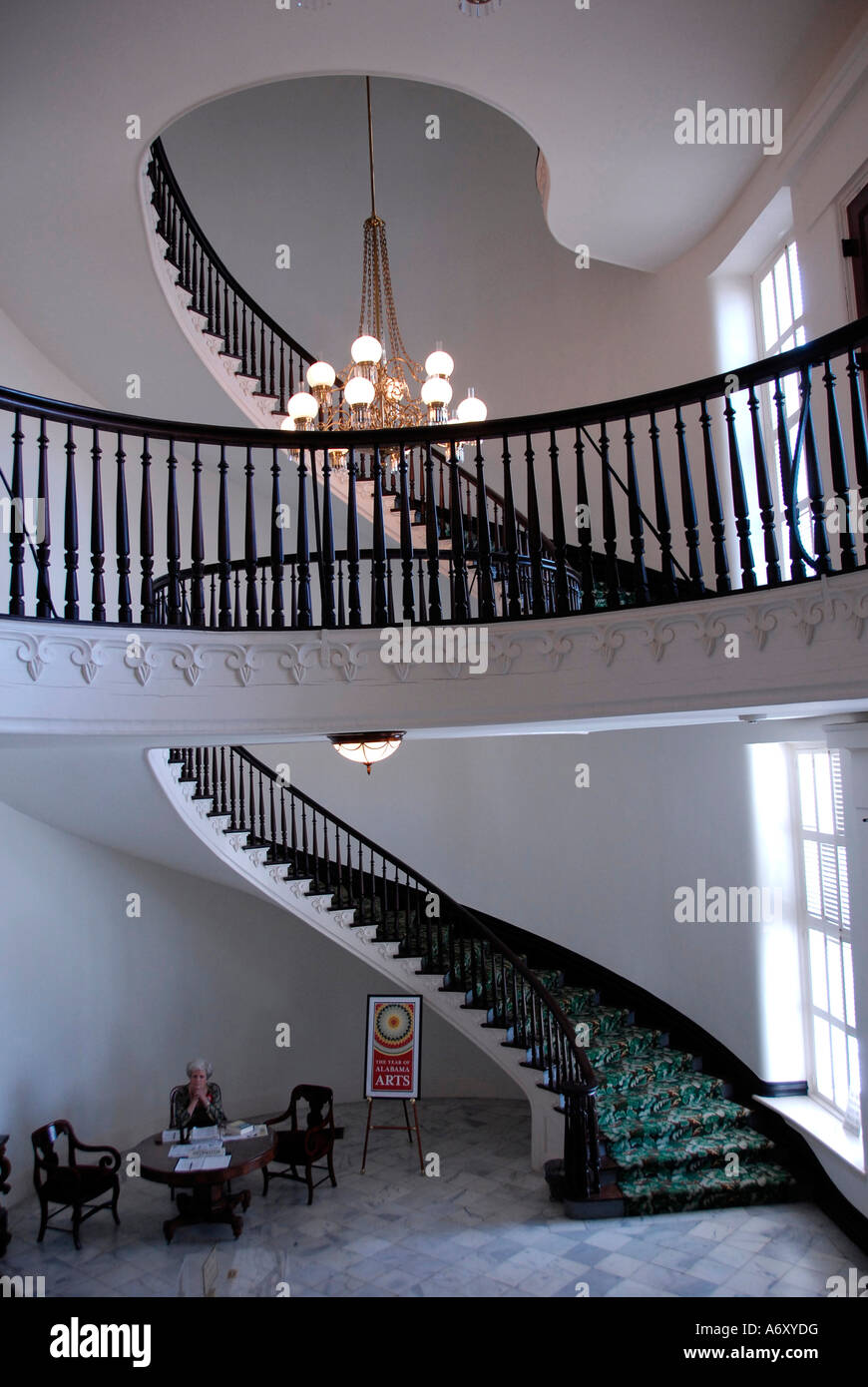 Winding spiral staircase in the Historic State Capitol building located ...