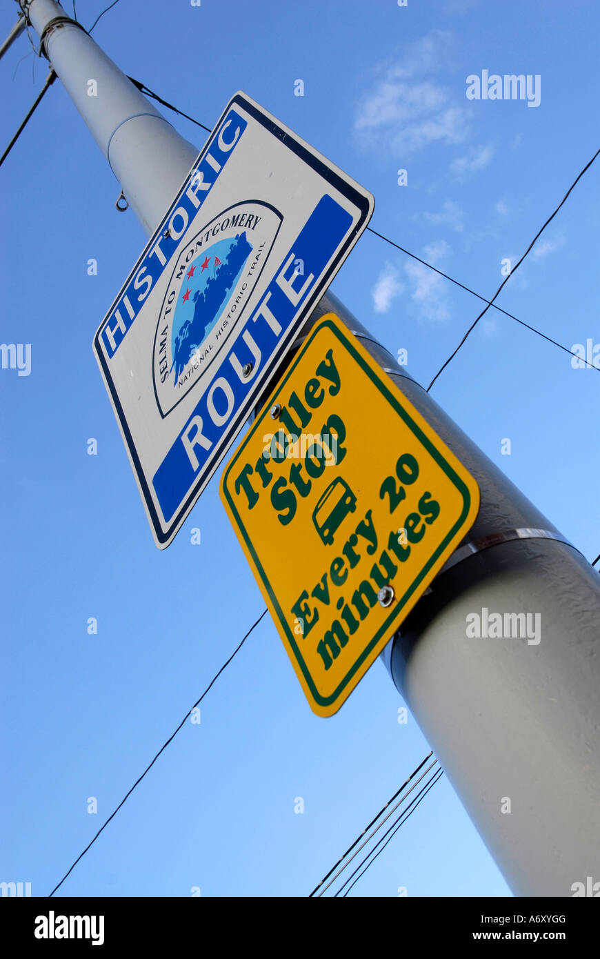 Street sign showing historic route of the civil rights movement in the ...