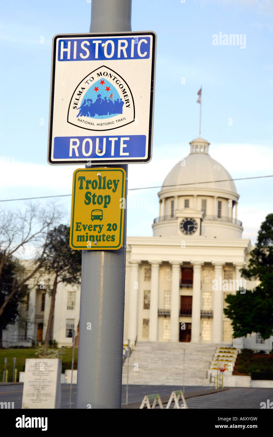 Street sign showing historic route of the civil rights movement in the ...