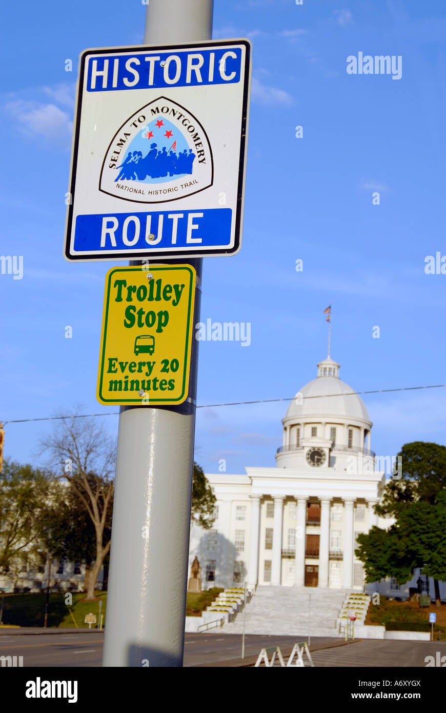 Street sign showing historic route of the civil rights movement in the ...