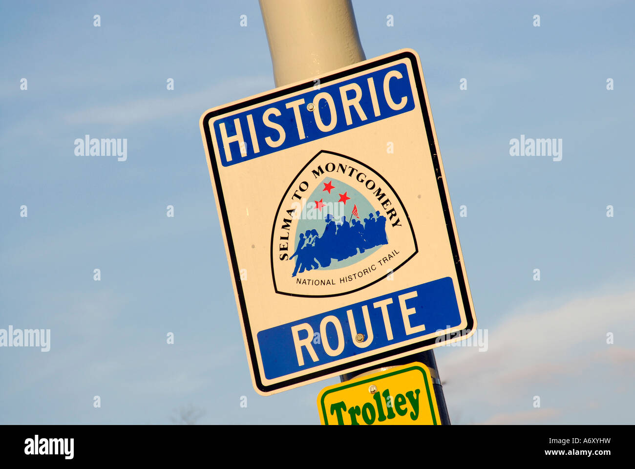 Street sign showing historic route of the civil rights movement in the ...