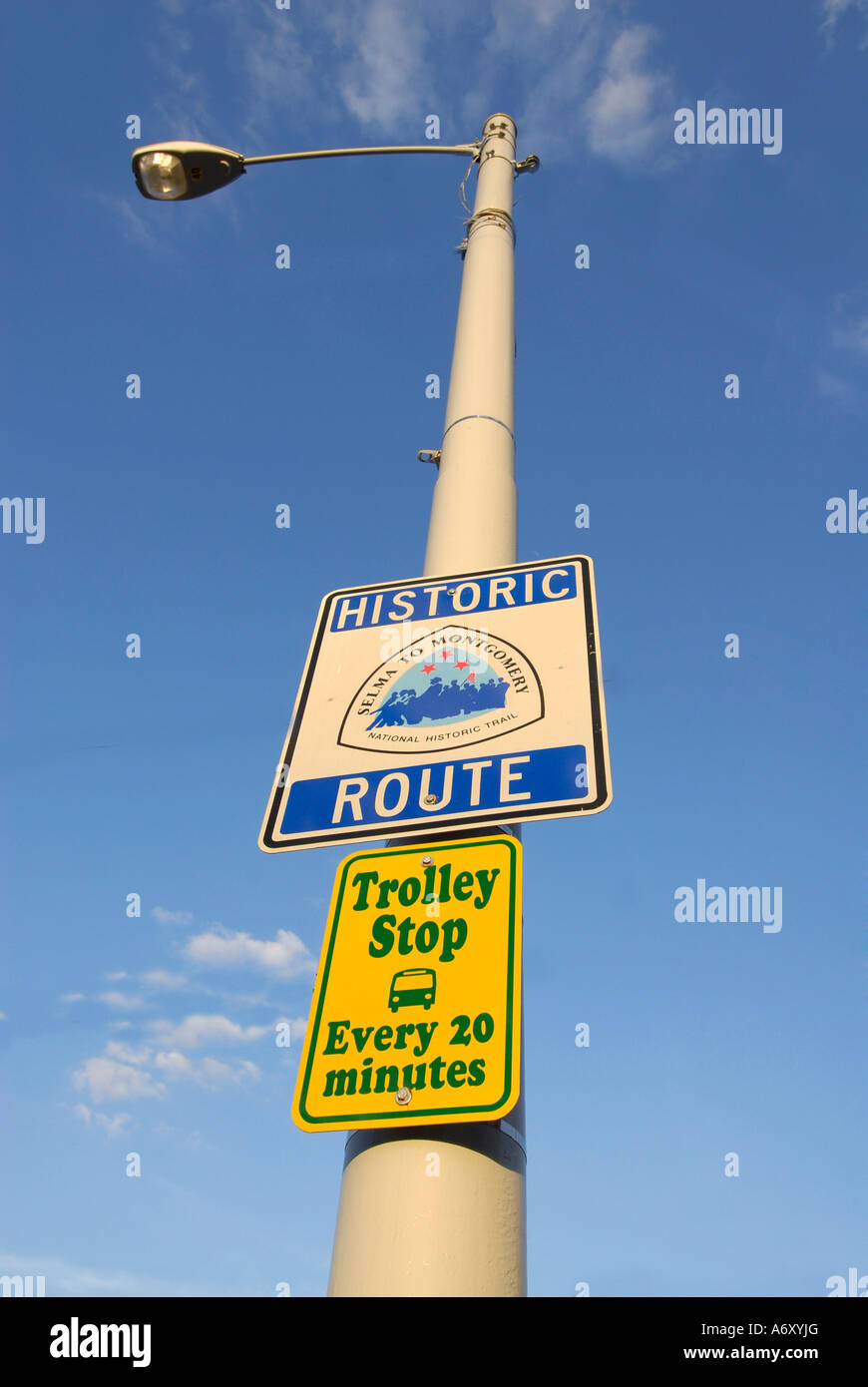 Street sign showing historic route of the civil rights movement in the ...