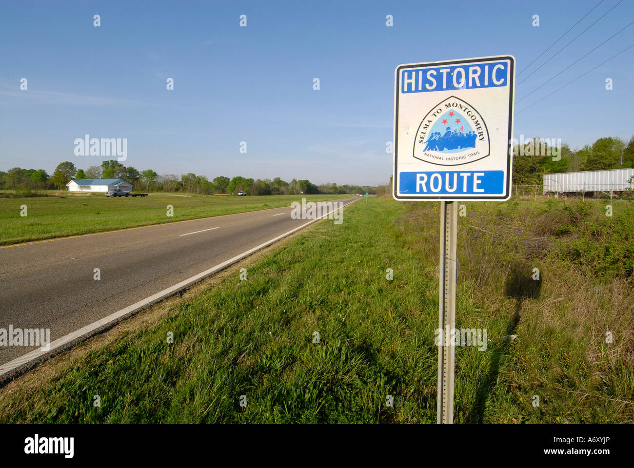 Street sign showing historic route of the civil rights march movement ...