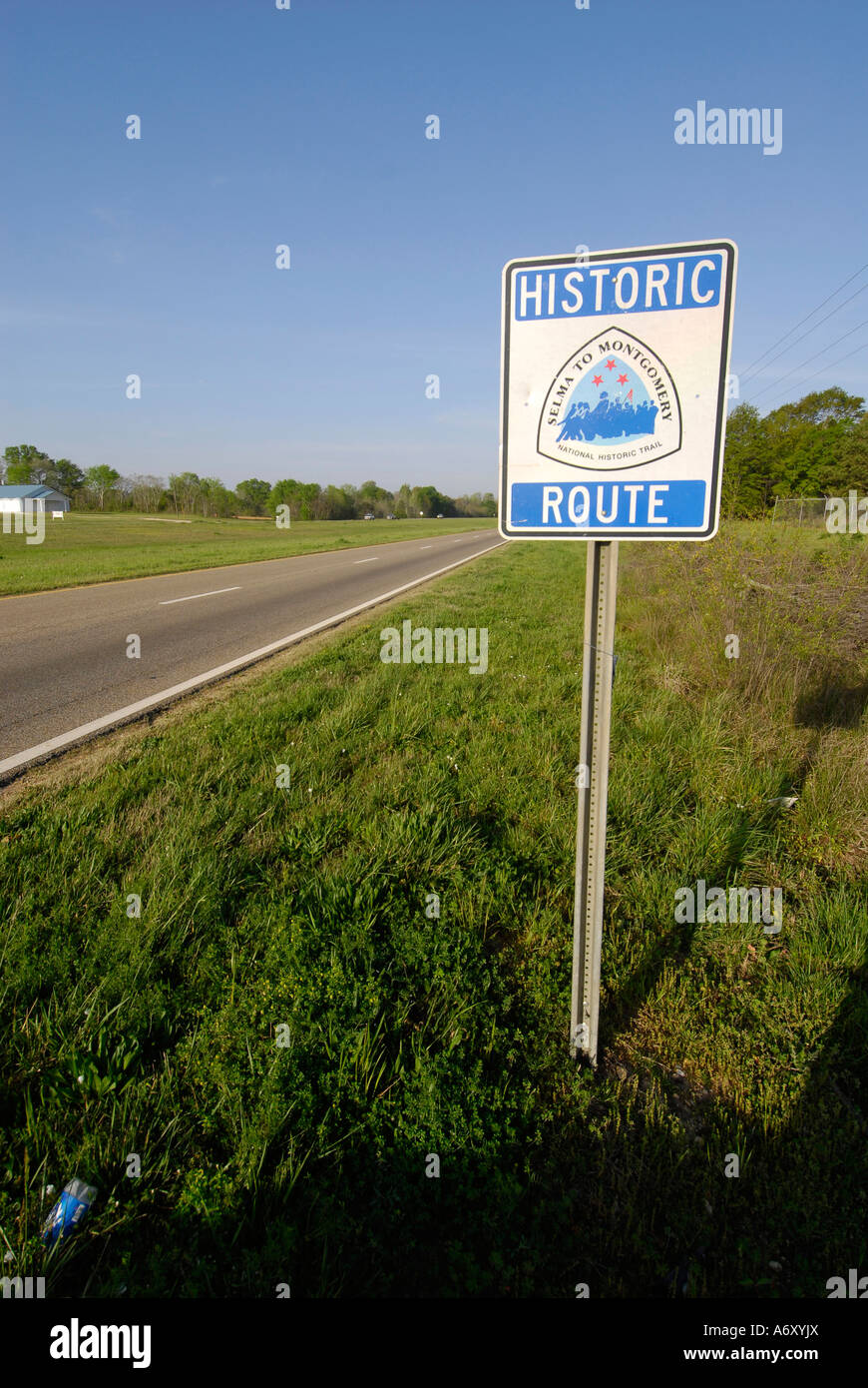 Street sign showing historic route of the civil rights march movement ...