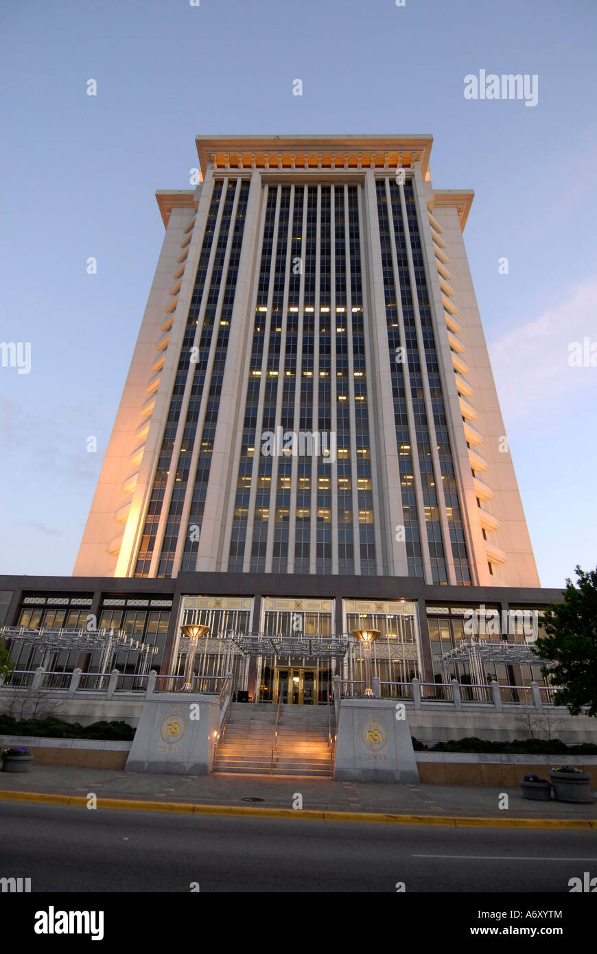 The RSA Tower in the downtown historic city of Montgomery Alabama AL ...