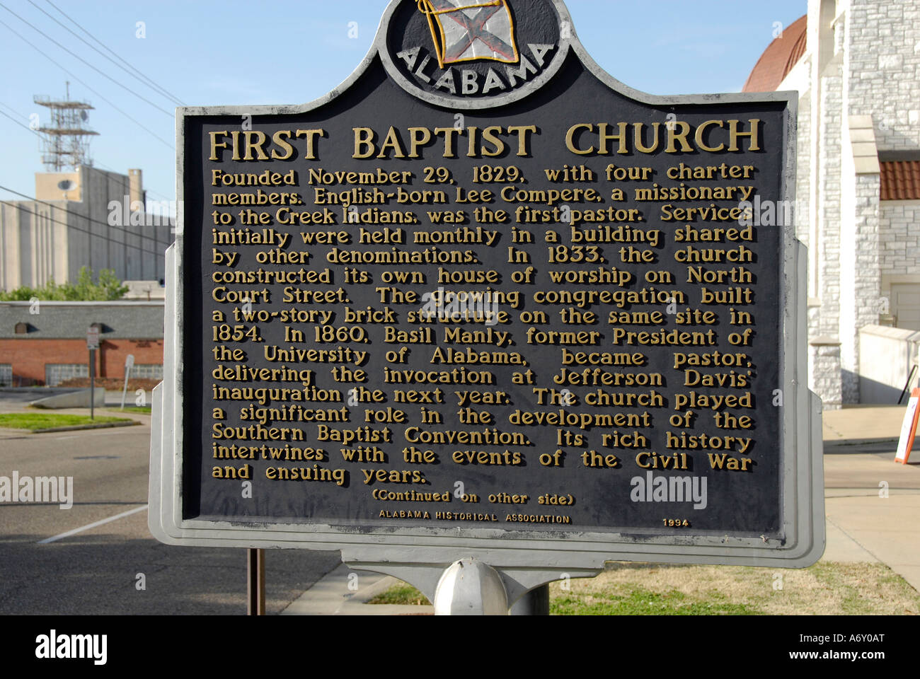 First Baptist Church founded in 1829 in the historic city of Montgomery ...