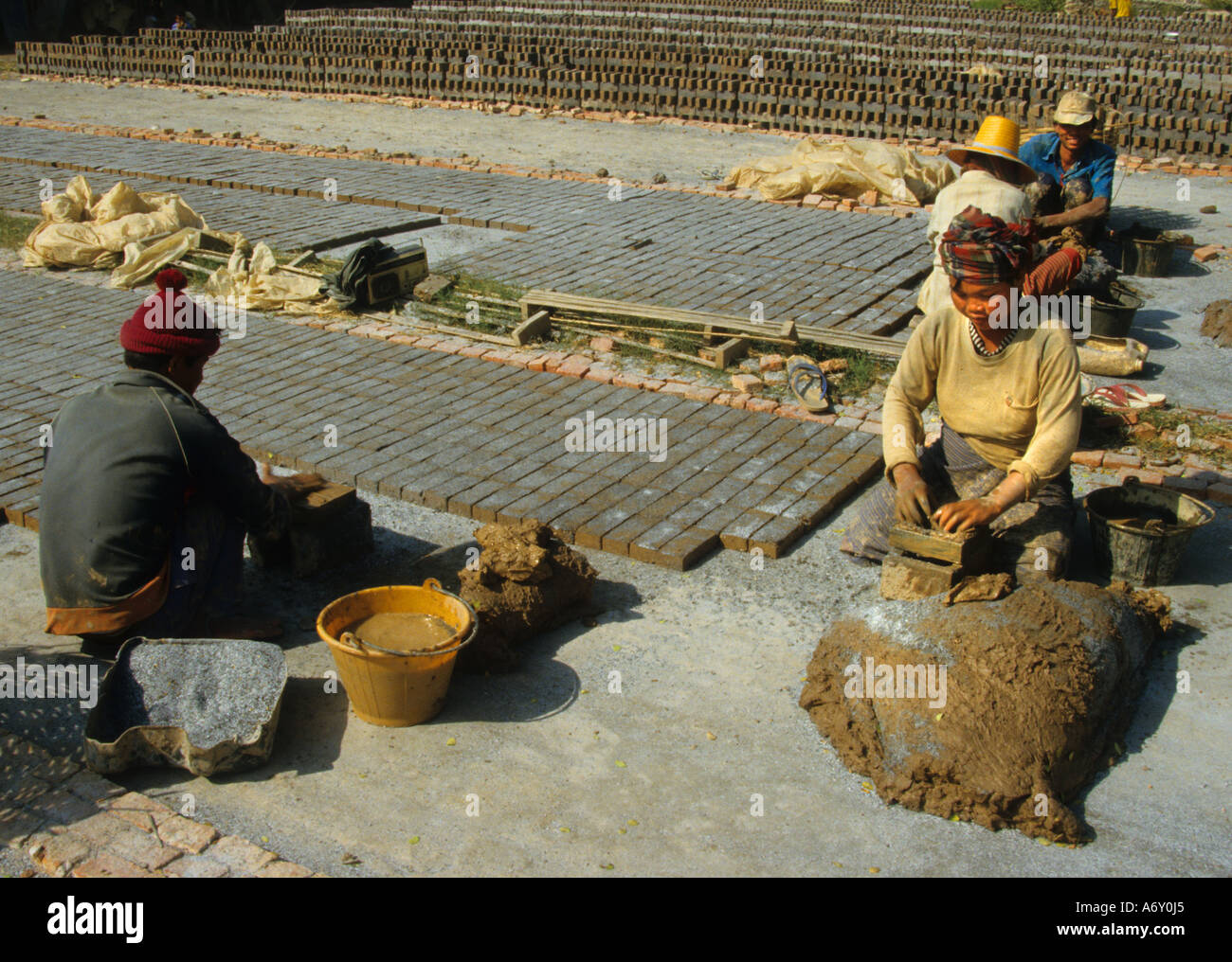 brick works yard stone maker oven furnace kiln Thailand Thai Stock ...