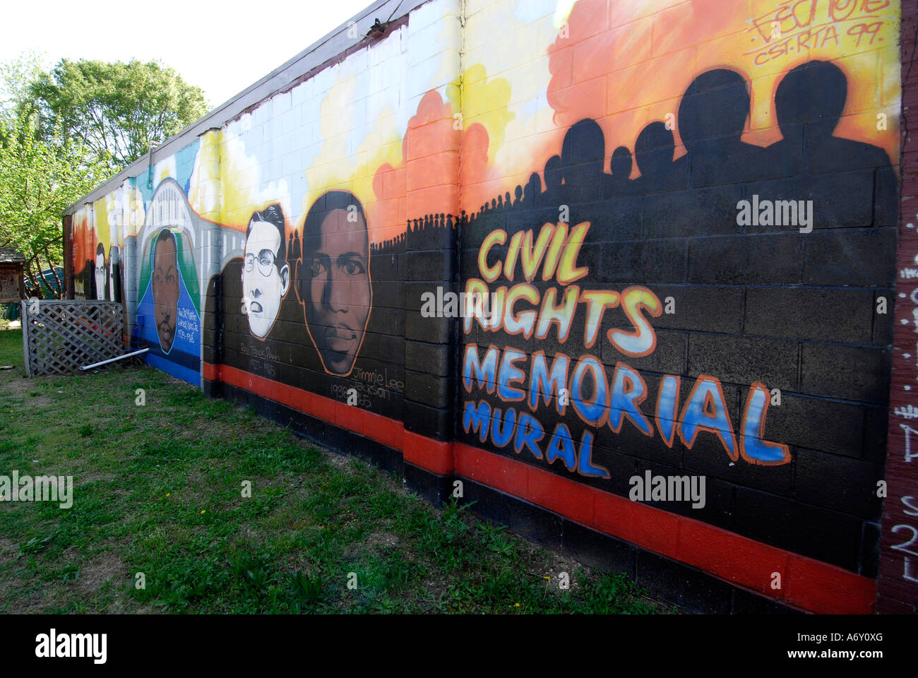 Painted mural on the wall of a building at Freedom Memorial Park in ...