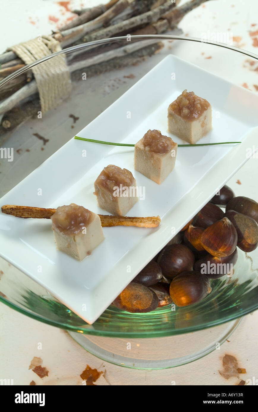 Game pâté with chestnuts Stock Photo - Alamy