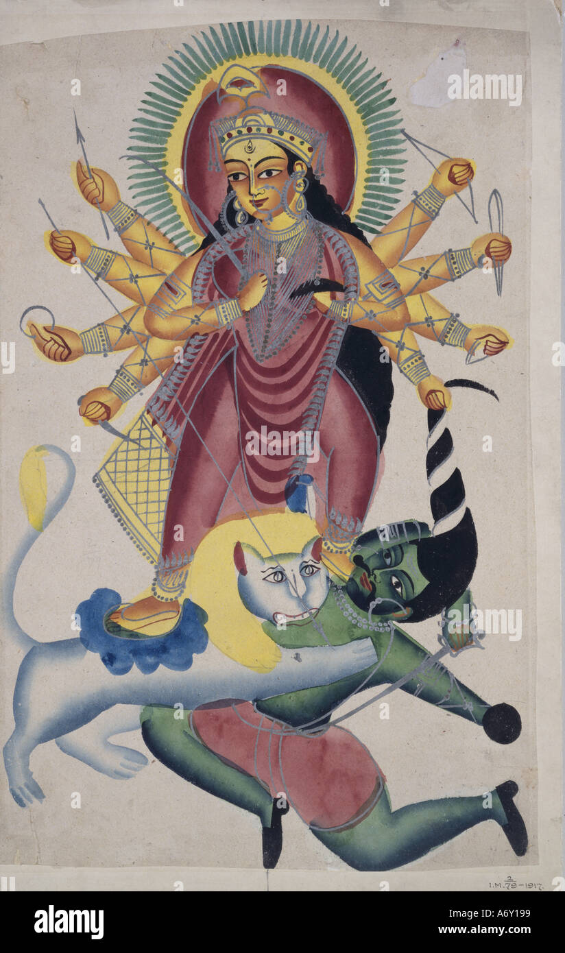 Goddess durga killing hi-res stock photography and images - Alamy