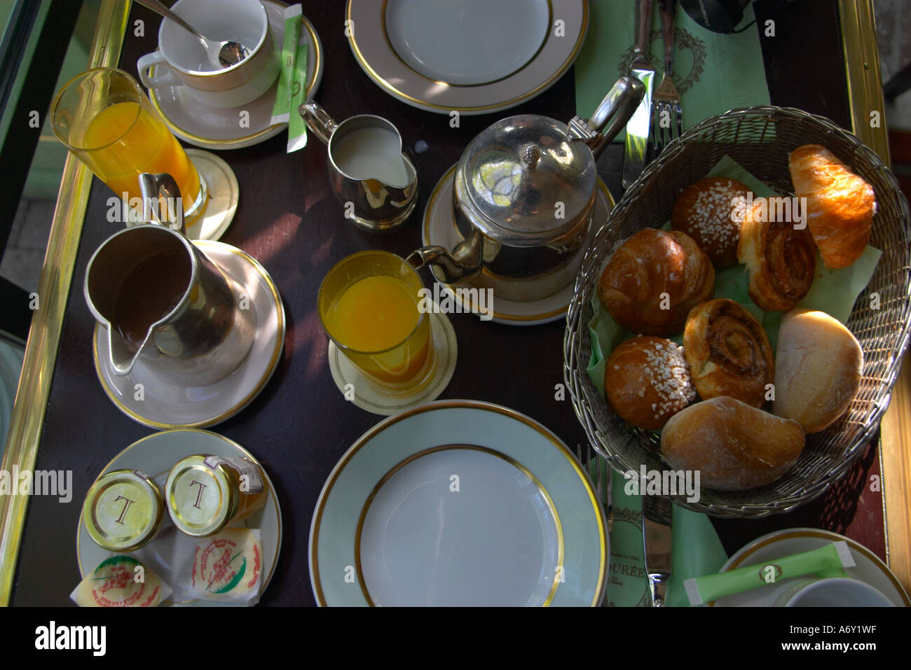 Breakfast at Laduree, high class tearoom and patisserie in the Champs ...