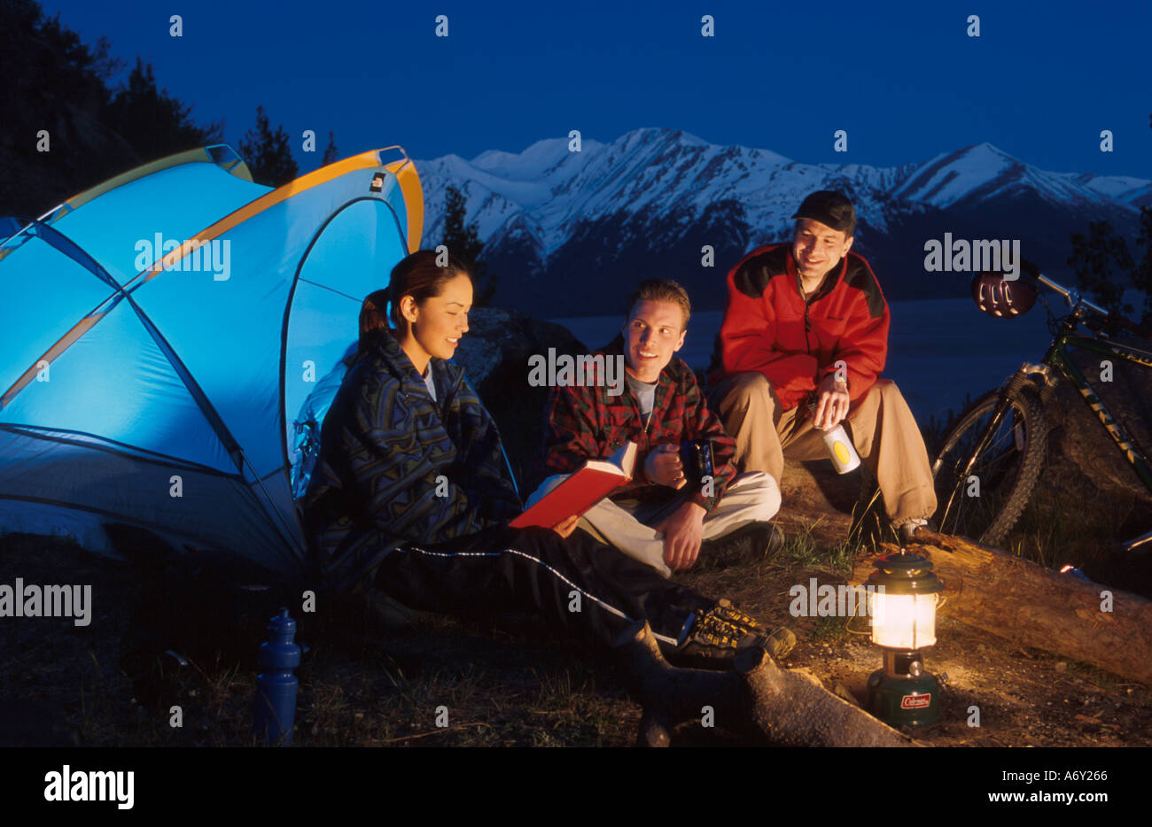 Group Camping at Night Turnagain Arm SC AK Summer Stock Photo - Alamy