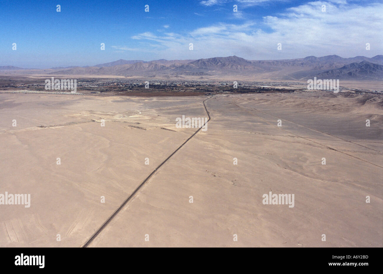 Calama in N Chile viewed from the air Surrounded by the Atacama desert ...