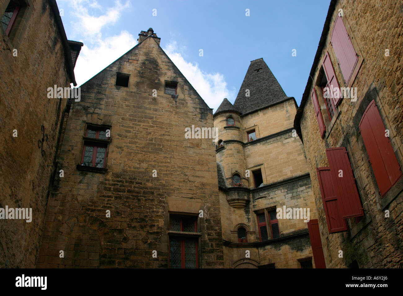 Buildings in the medieval town of Sarlat Dordogne France Stock Photo ...