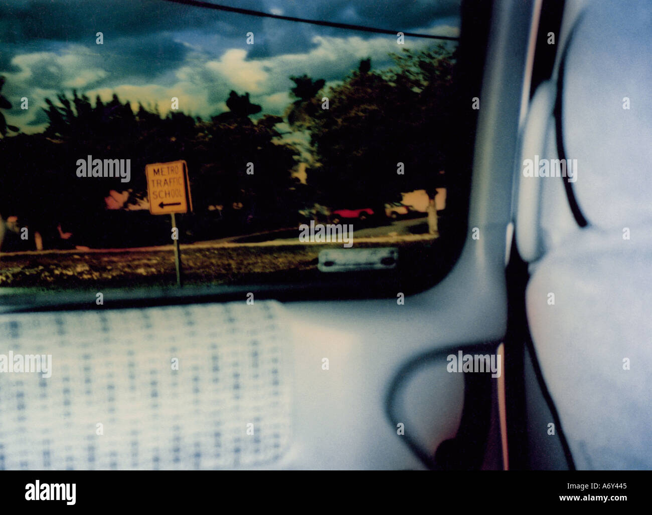 Inside of car looking out at Miami Florida USA Stock Photo - Alamy
