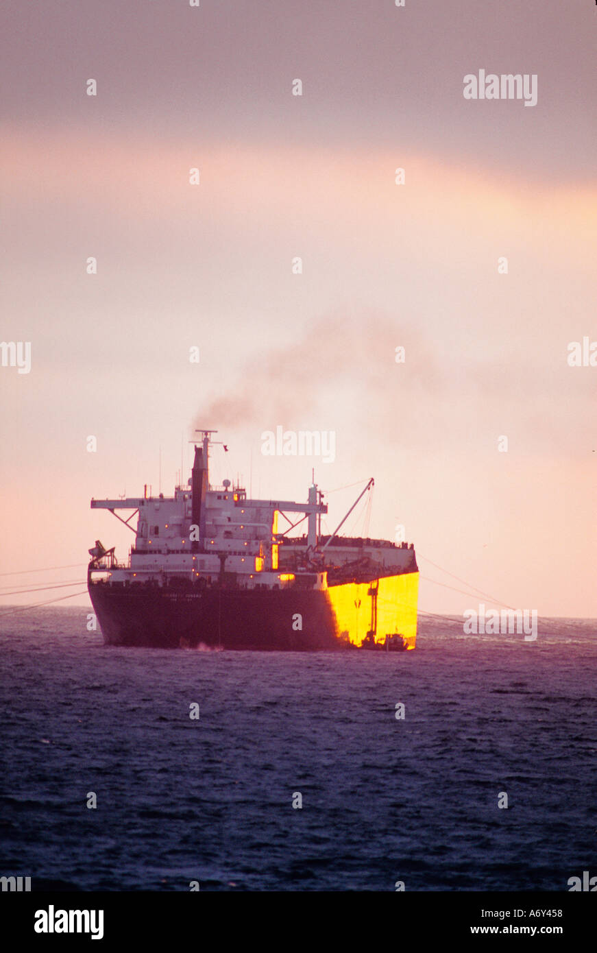 oil tanker ship at sunset Stock Photo - Alamy
