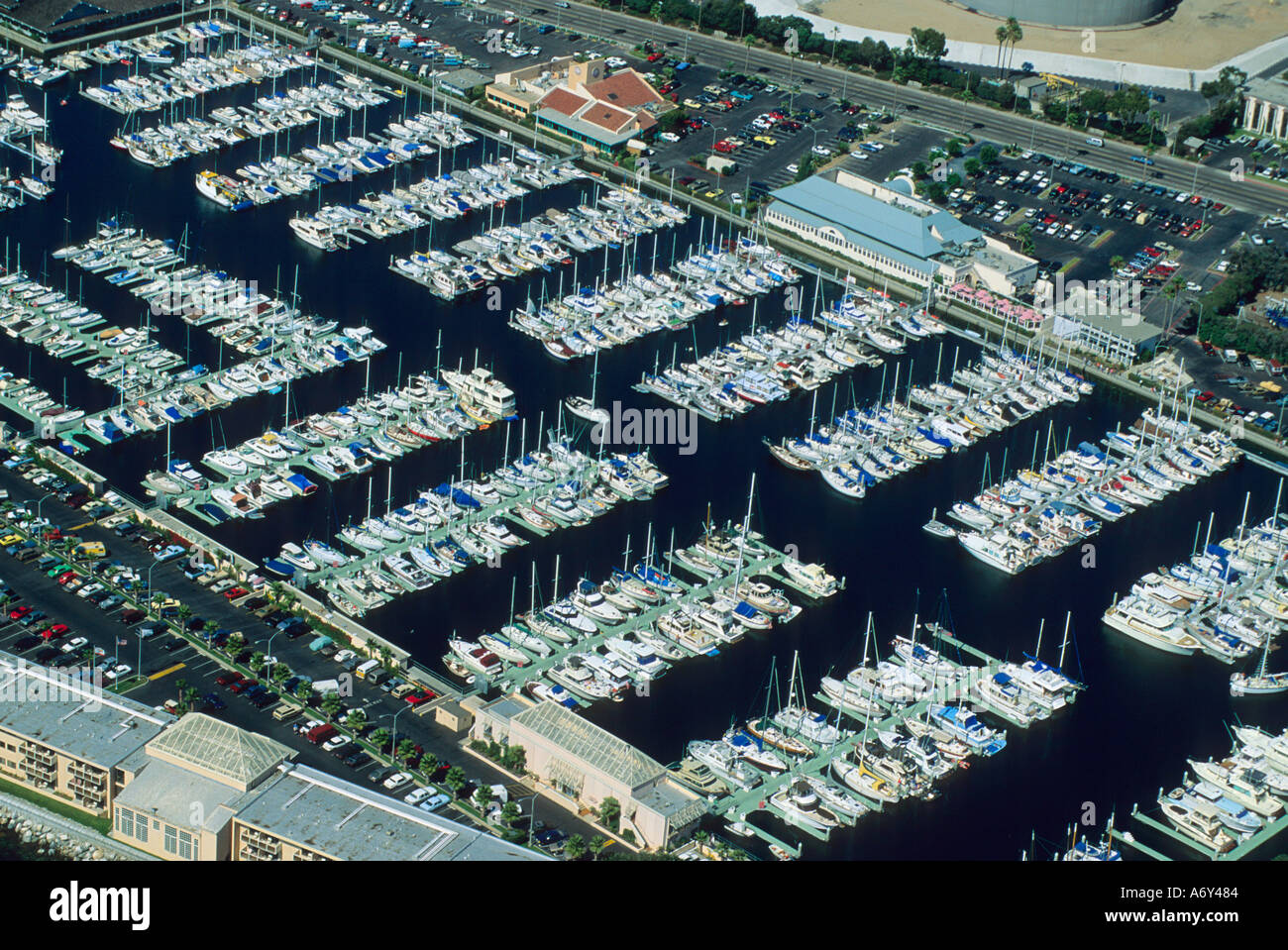 aerial view of boats in a marina Stock Photo - Alamy