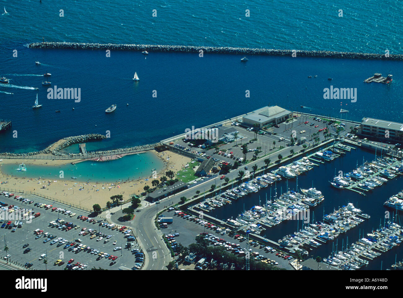 aerial view of boats in a marina Stock Photo - Alamy