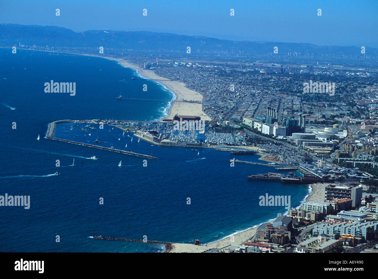 aerial view of boats in a marina Stock Photo - Alamy
