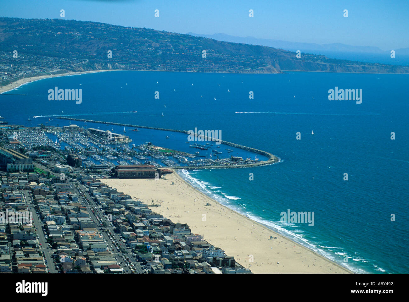 aerial view of boats in a marina Stock Photo - Alamy