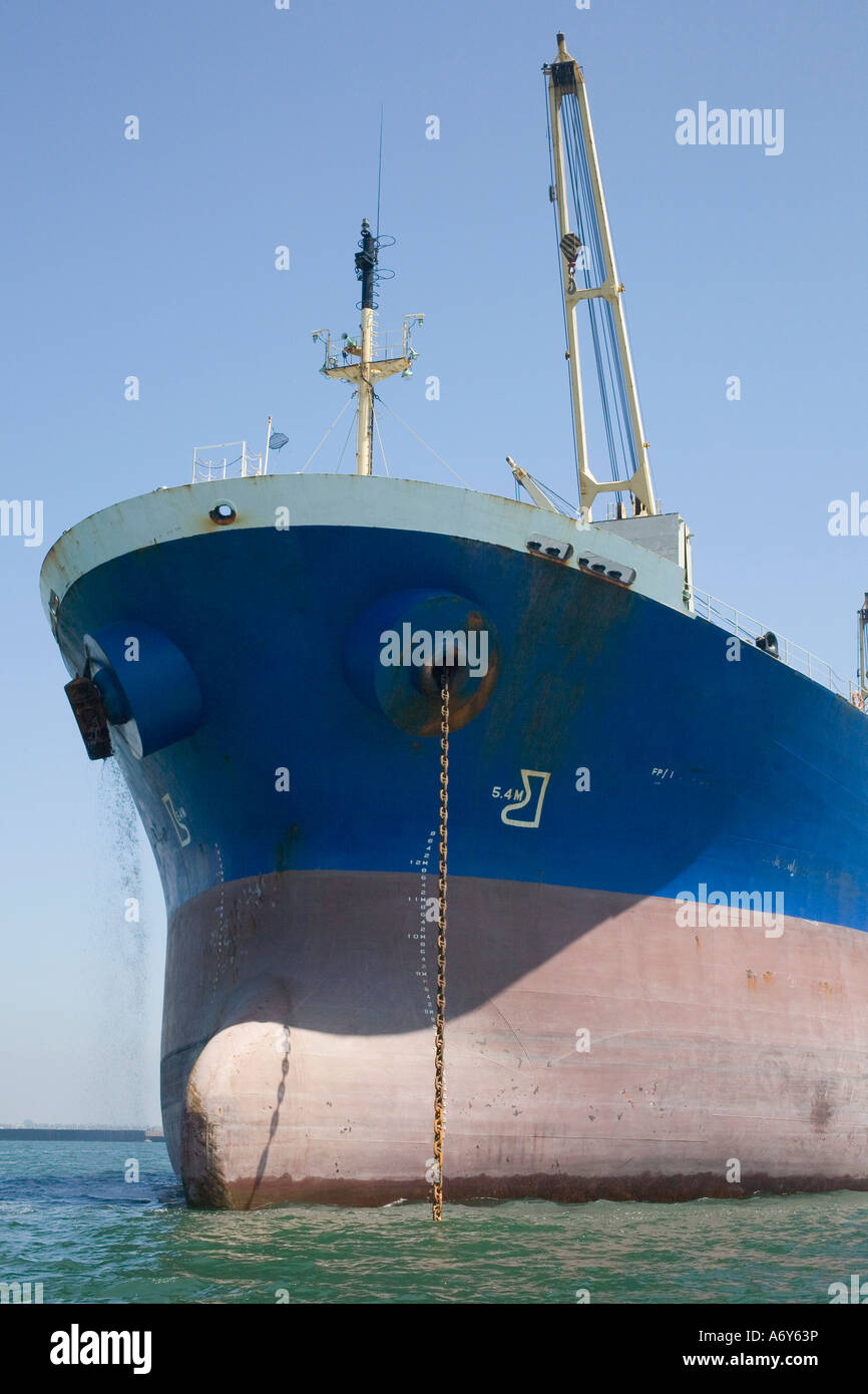 Cargo ship moored in a harbor Stock Photo - Alamy
