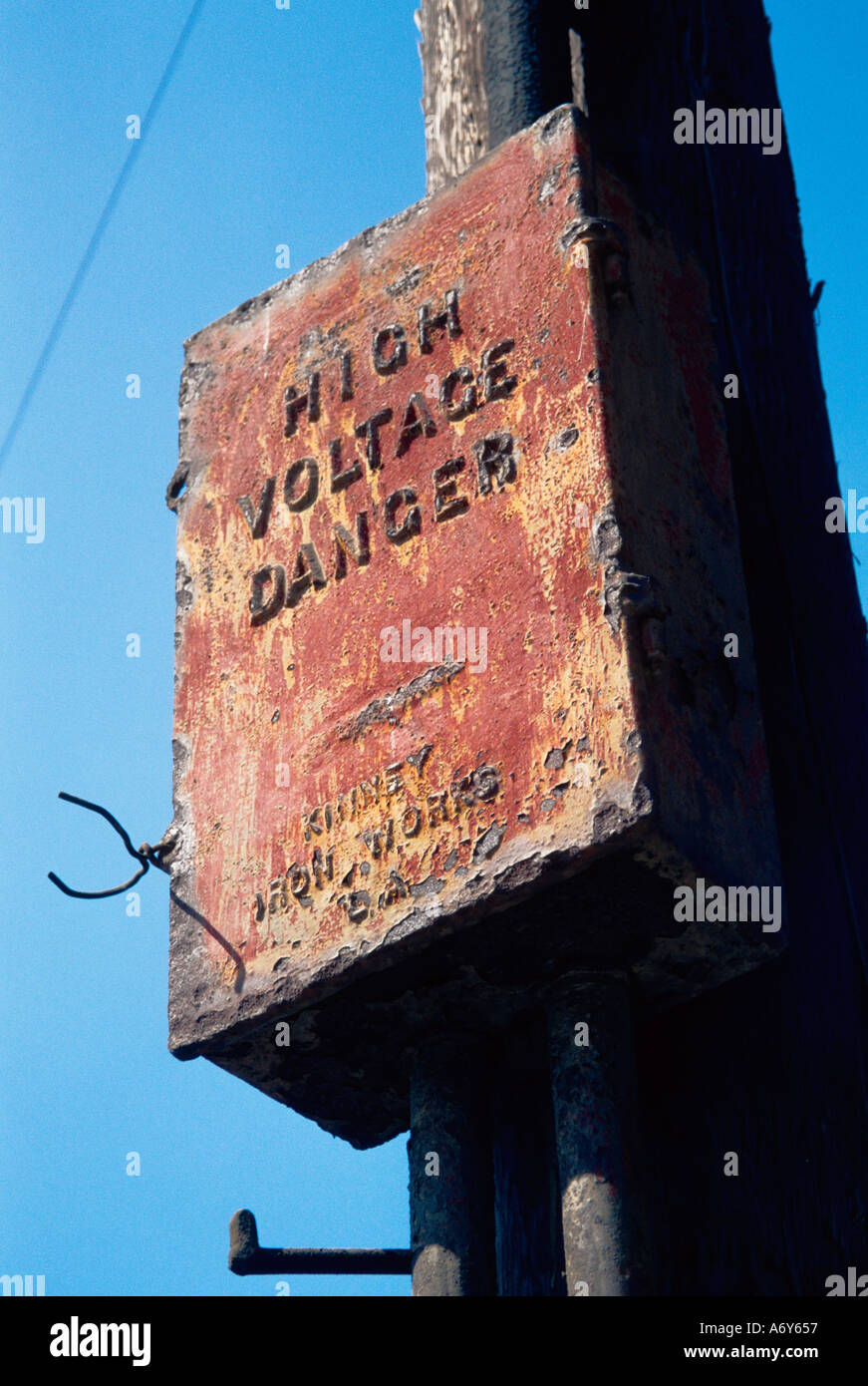 electricity energy danger high voltage sign Stock Photo - Alamy