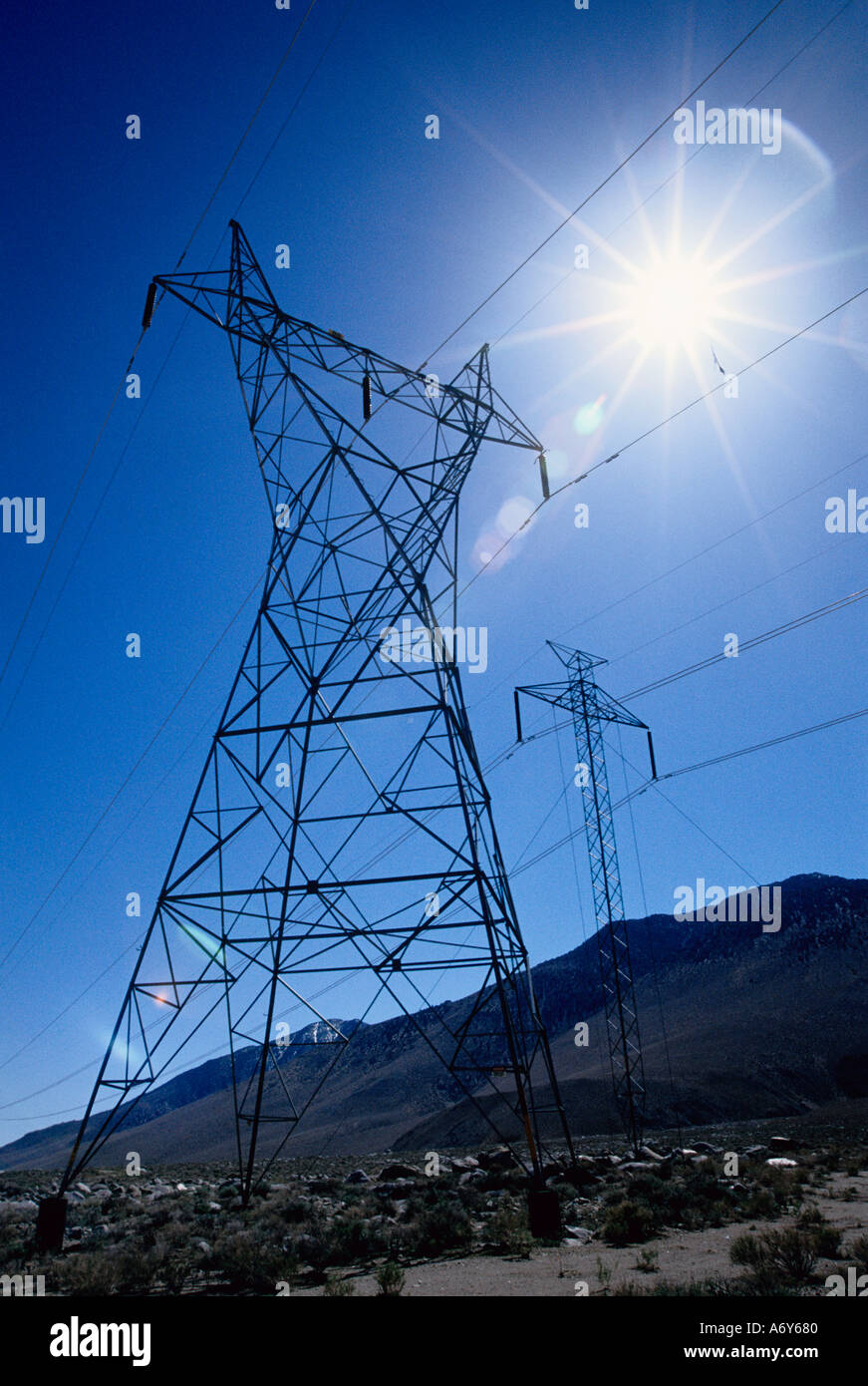 electricity energy towers Stock Photo - Alamy